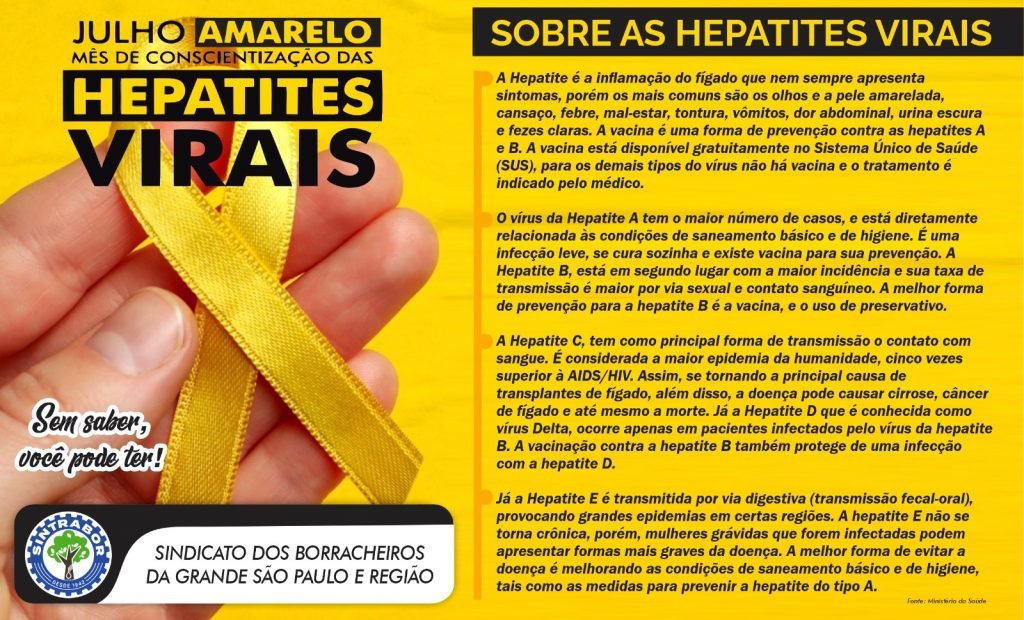 Julho Amarelo: Mês da Conscientização das Hepatites Virais